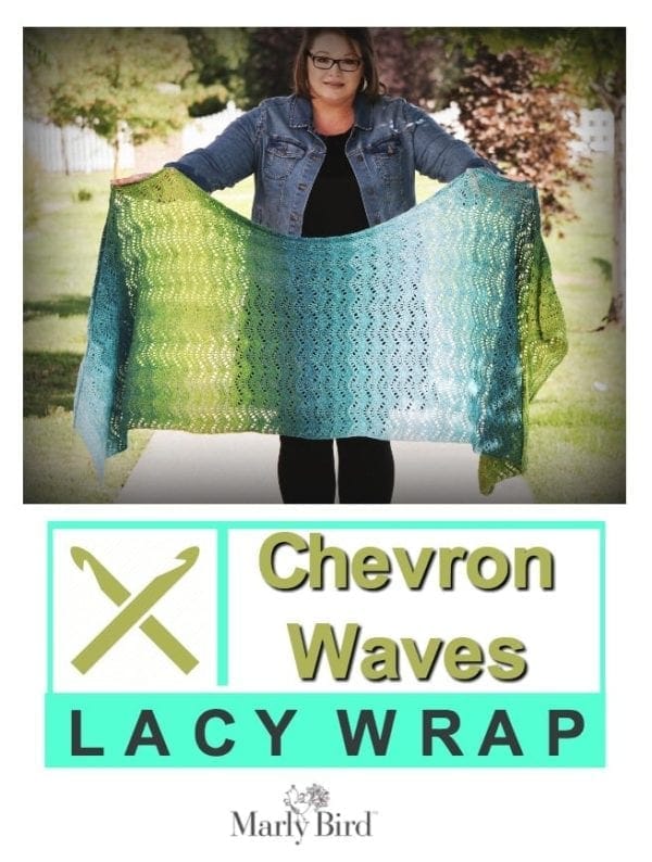 Chevron Waves Lacy Wrap Free Crochet Pattern | Marly Bird