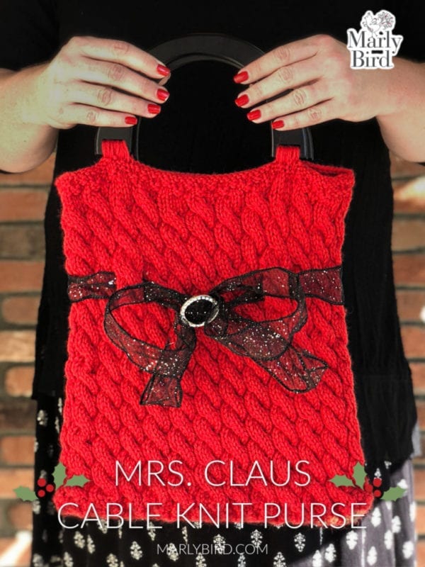 Mrs Claus Purse with Knit Cables | Marly Bird