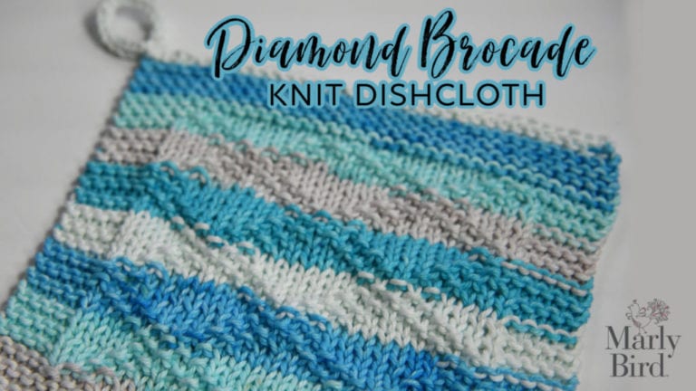 Diamond Brocade Knit Dishcloth Pattern | Marly Bird