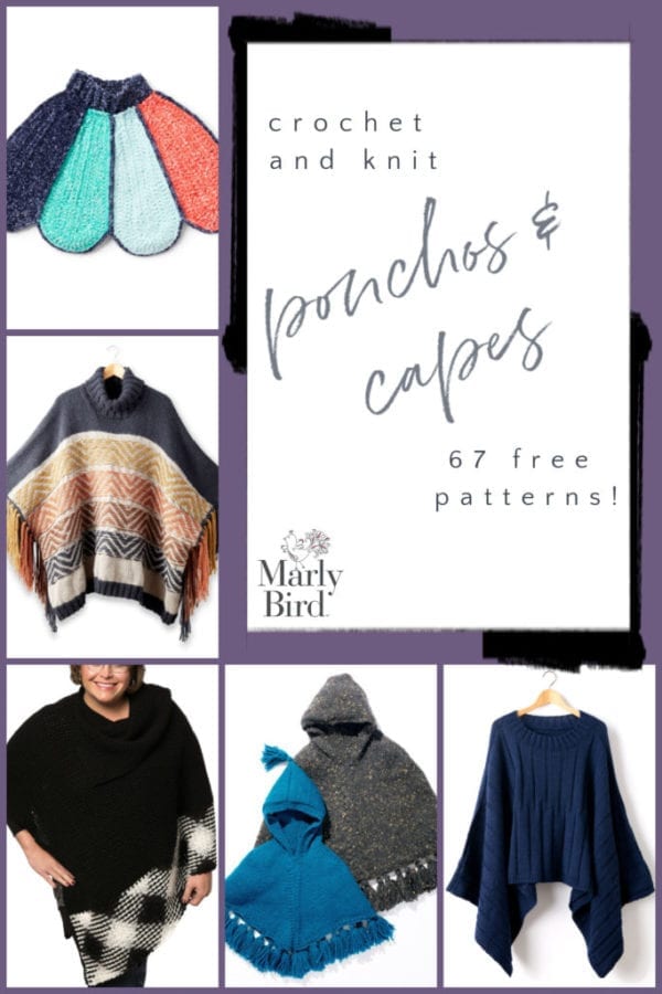 67 FREE Poncho Patterns To Knit Or Crochet + Capes | Marly Bird
