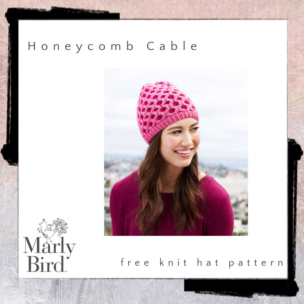 Honeycomb Cable Stitch Free Knit Hat Pattern | Marly Bird