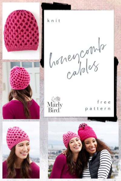 Honeycomb Cable Stitch Free Knit Hat Pattern | Marly Bird