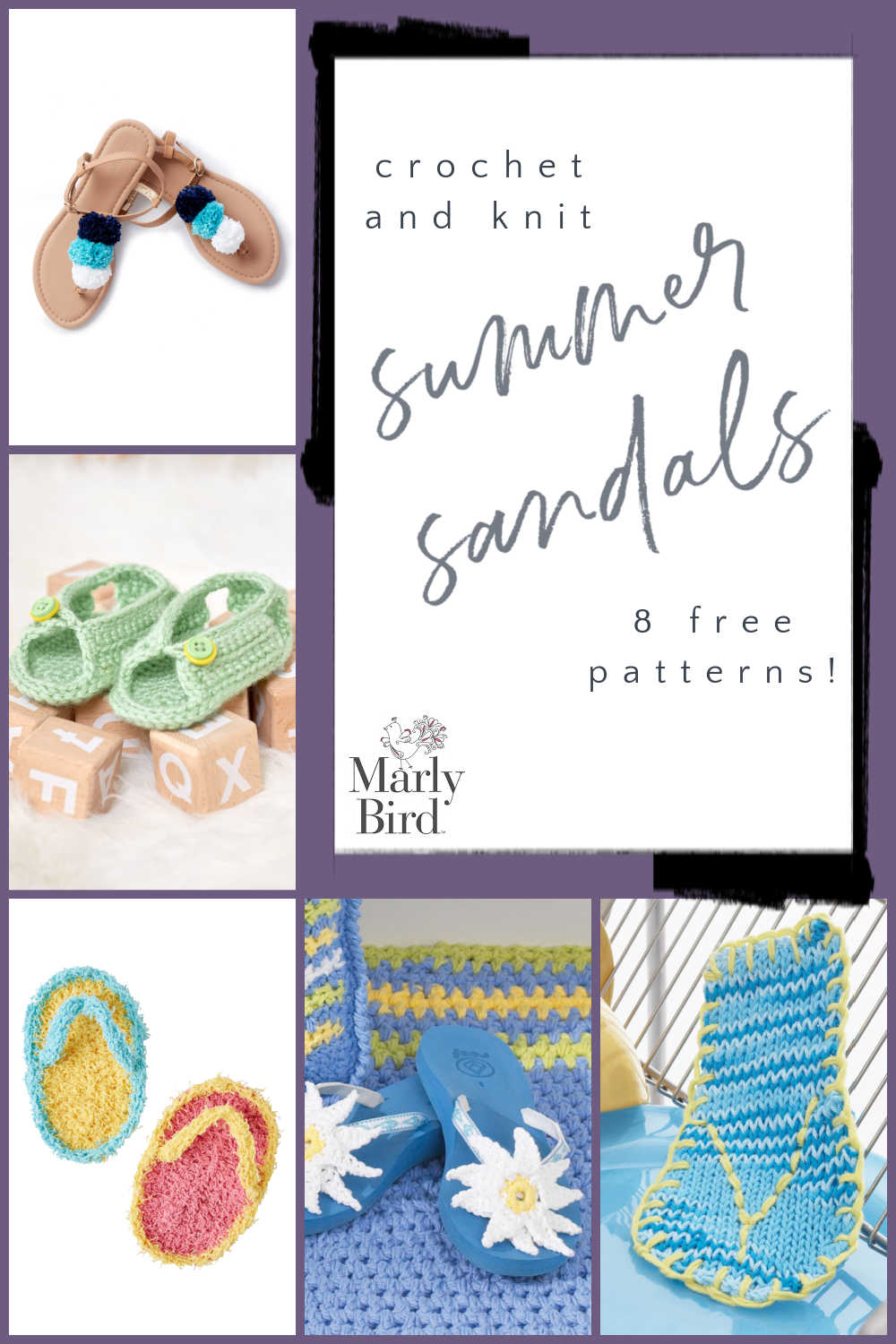 8 Sandals for Summer | Free Knit, Crochet and Craft Patterns | Marly Bird