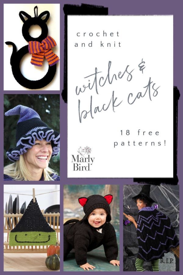 18 Free Witch and Black Cat Patterns to Crochet and Knit | Marly Bird