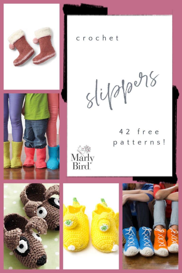 42 FREE Crochet Slipper Patterns | Marly Bird
