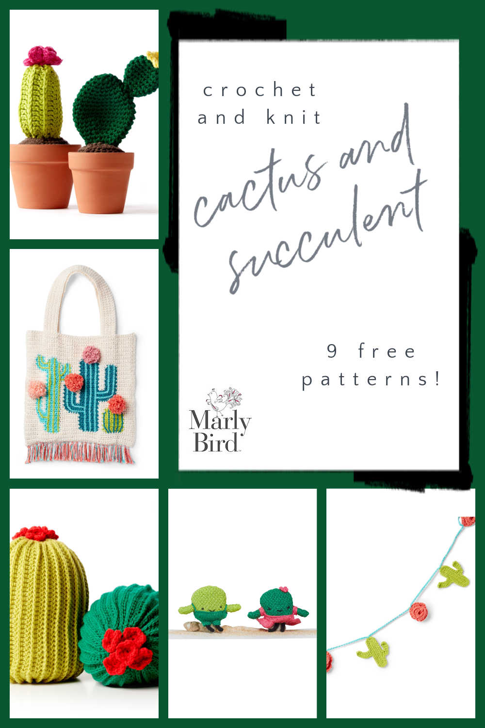 9 Free Cactus and Succulent Patterns | Knit and Crochet | Marly Bird
