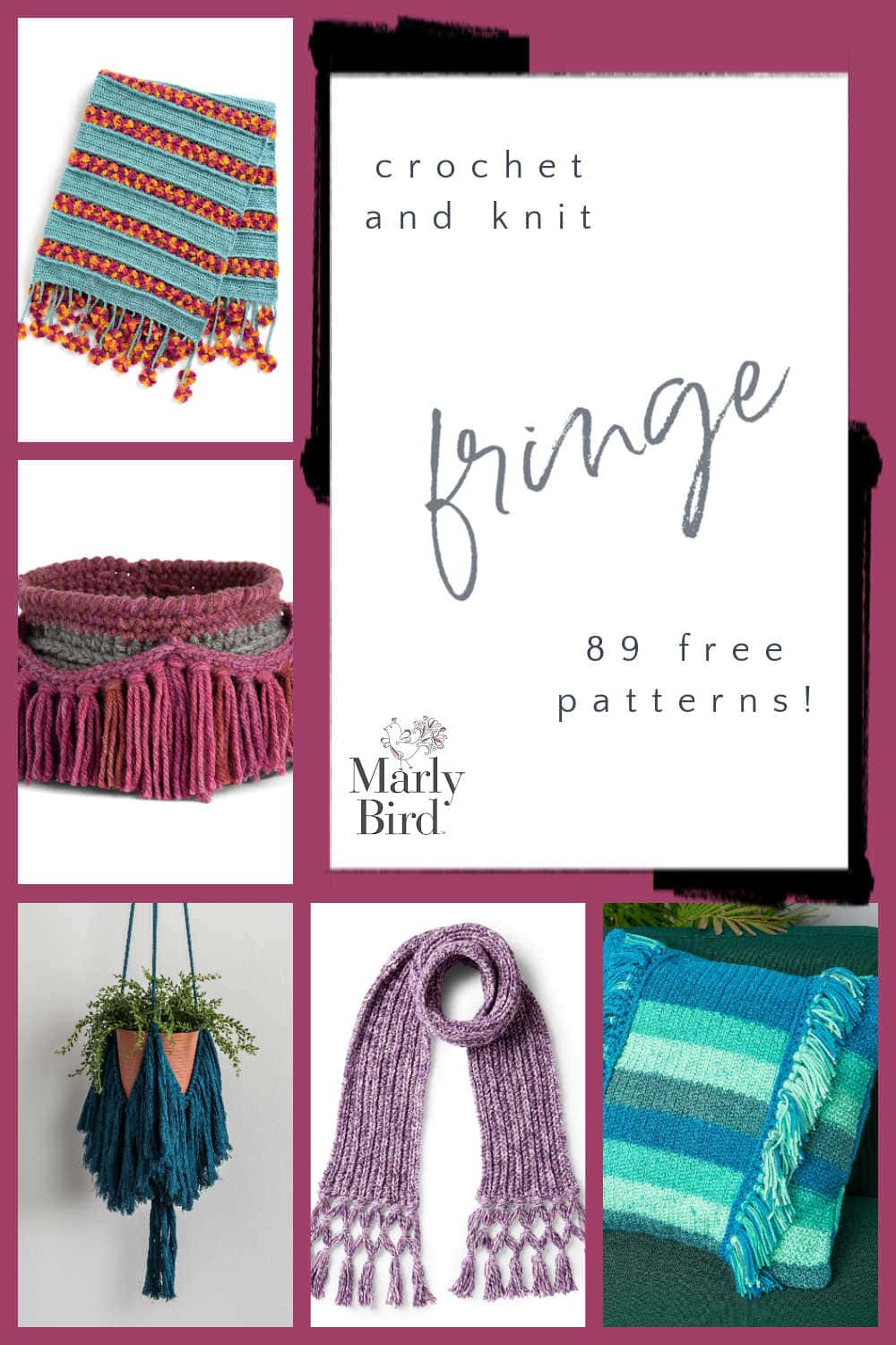 89 Free Fringe Patterns to Crochet and Knit | Marly Bird