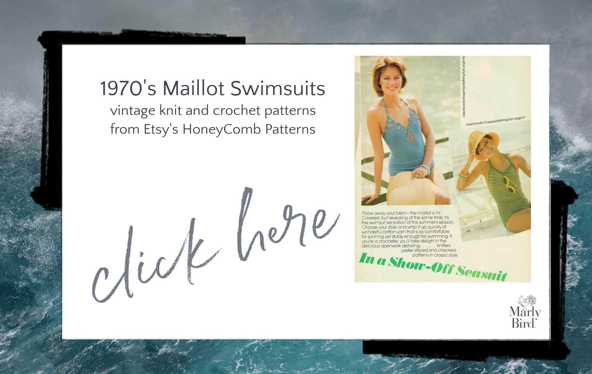 15 Best Vintage Knit Swimsuit Patterns 1940s - 1980s | Marly Bird