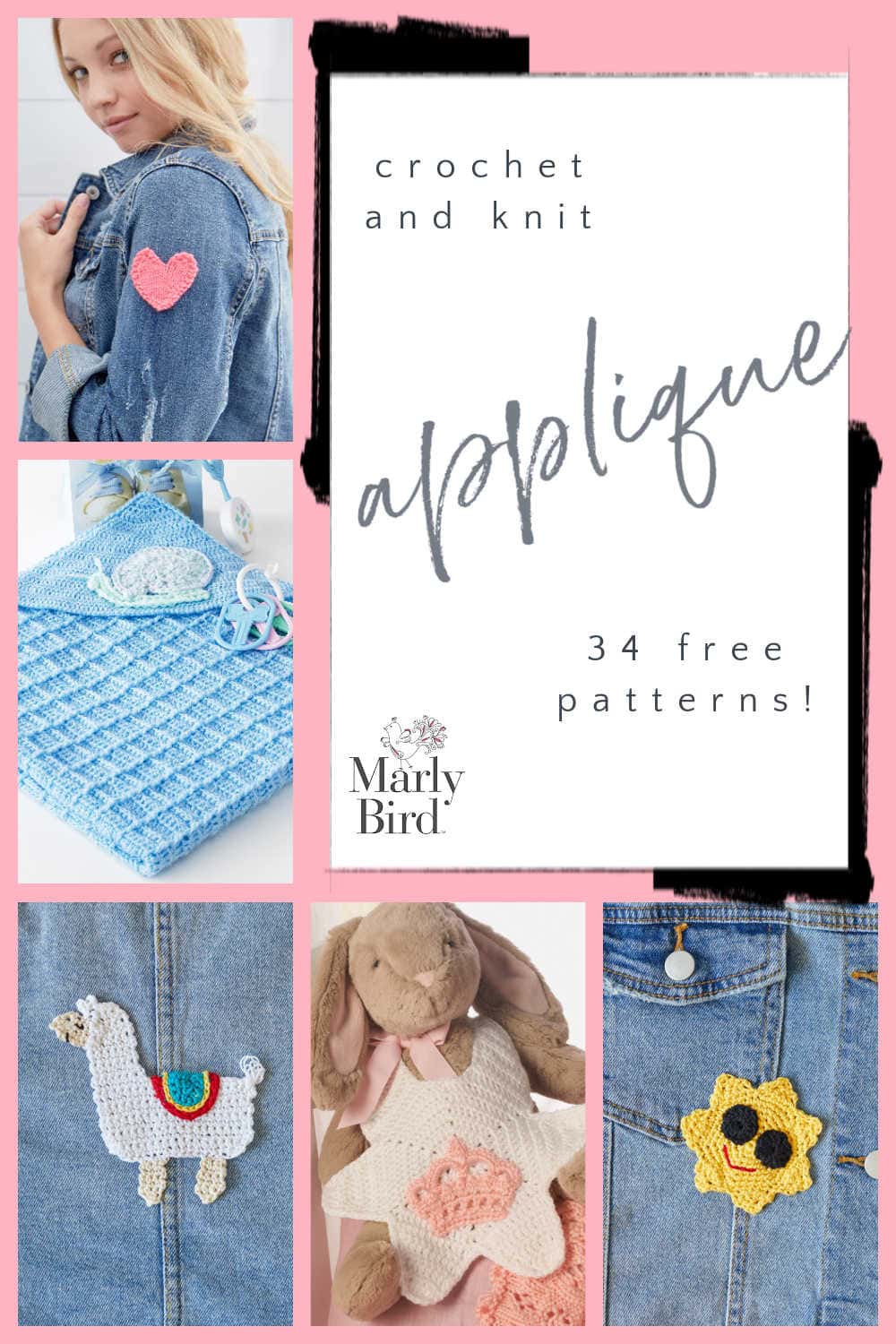 34 Free Applique Patterns to Crochet and Knit | Marly Bird
