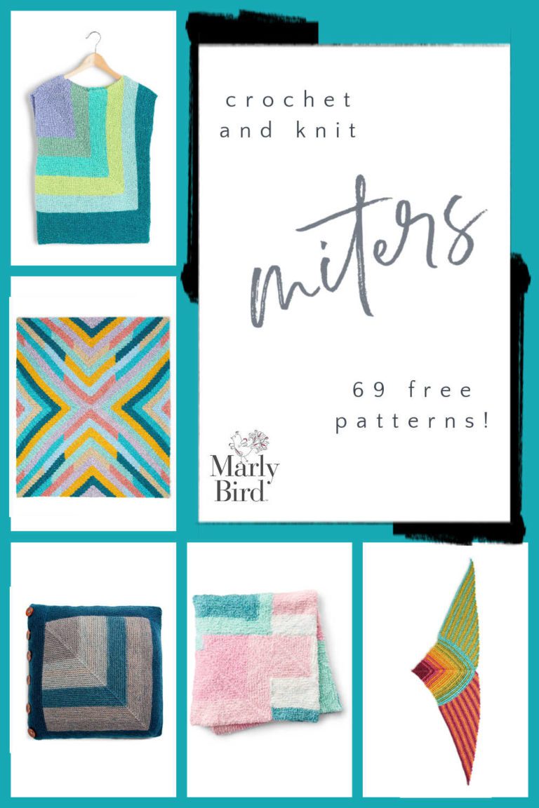 69 Free Mitered Patterns to Knit and Crochet | Marly Bird