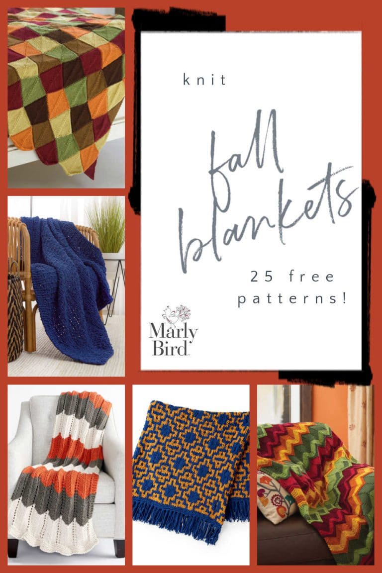 25 Free Fall Knit Blankets Patterns | Marly Bird