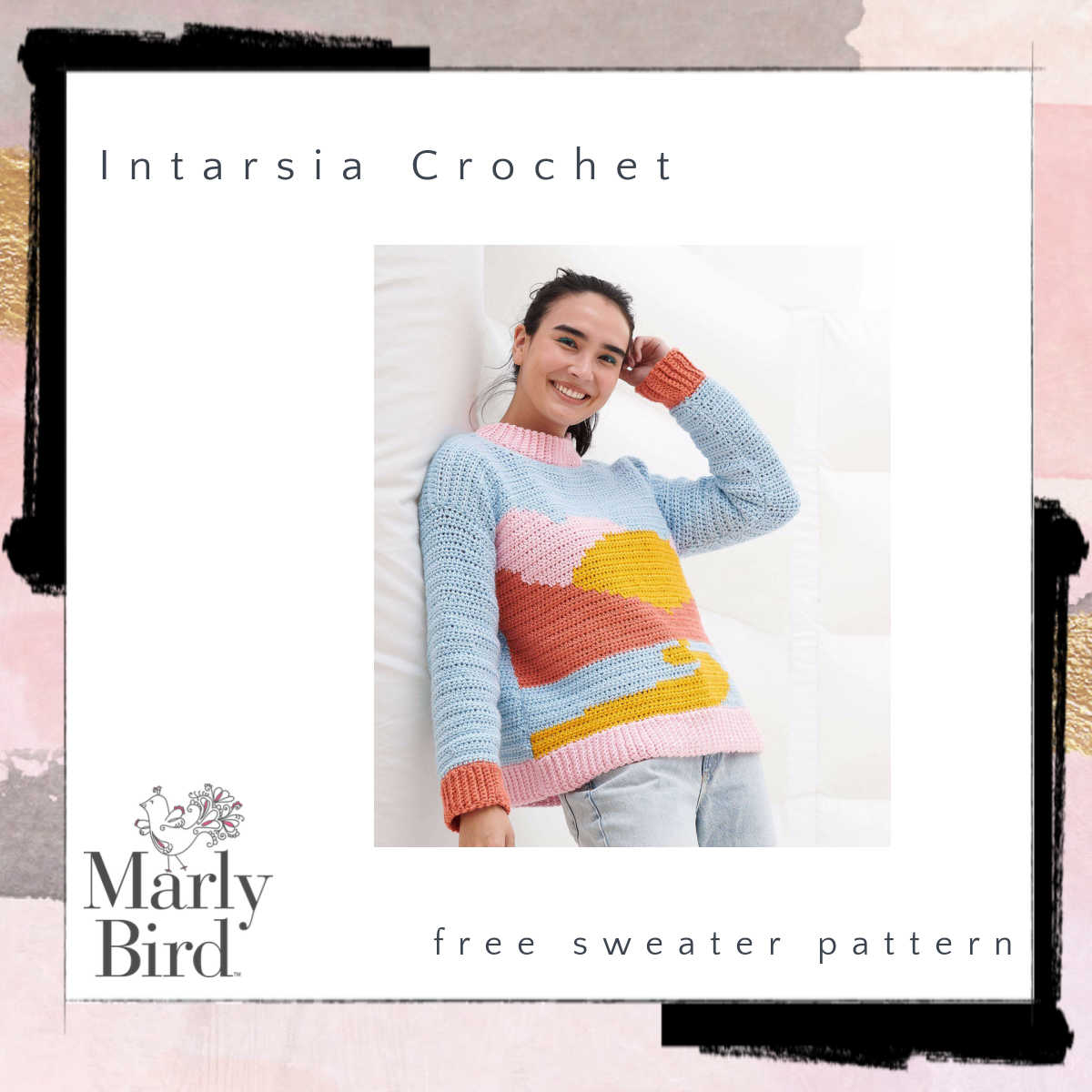 Half Double Crochet Intarsia Sweater Free Pattern Marly Bird