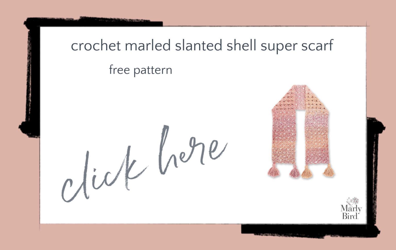 Crochet Slanted Shell Super Scarf Free Pattern | Marly Bird