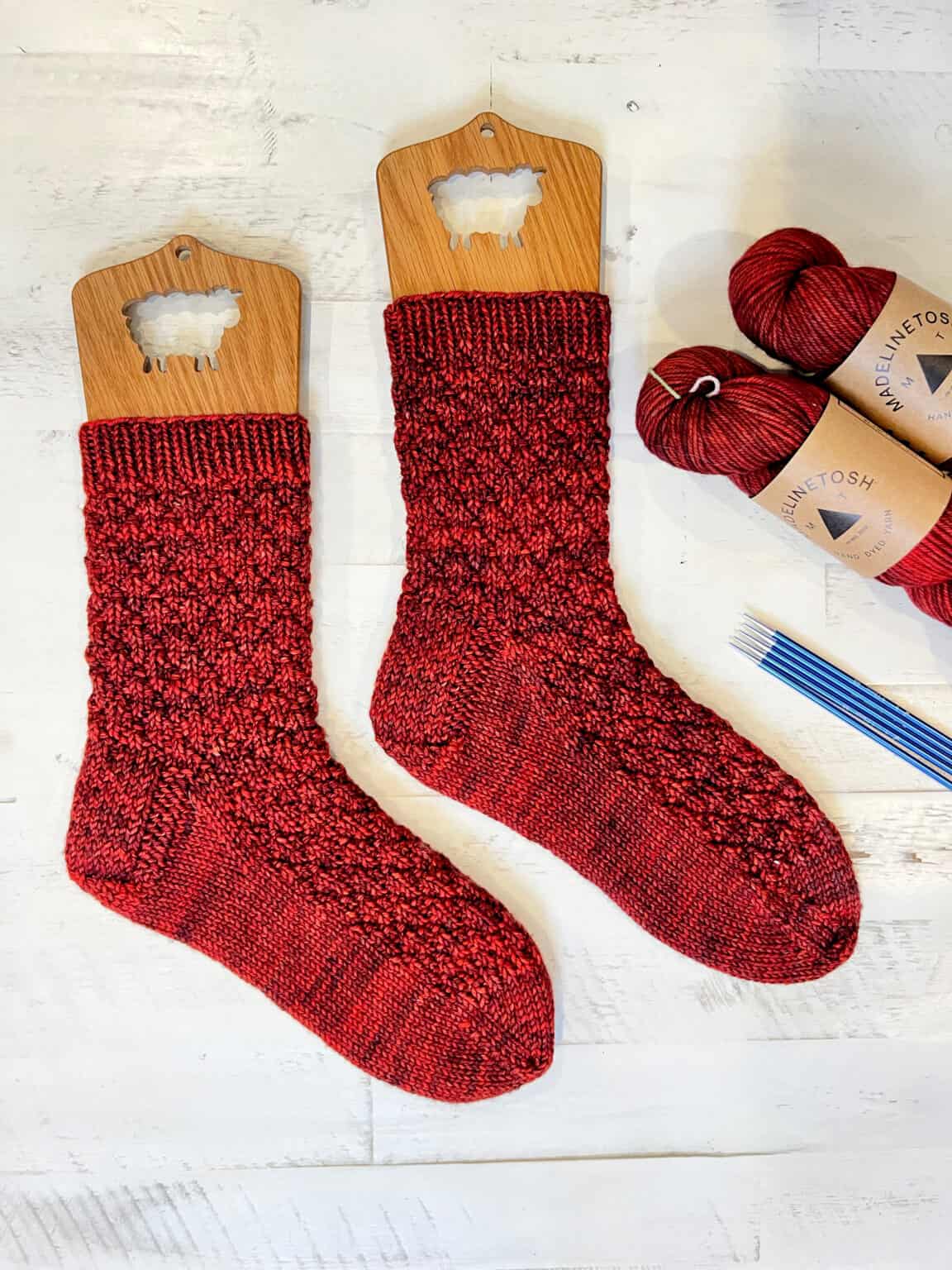 Heartstrings Knit Socks - Free Stranded Colorwork Sock Pattern