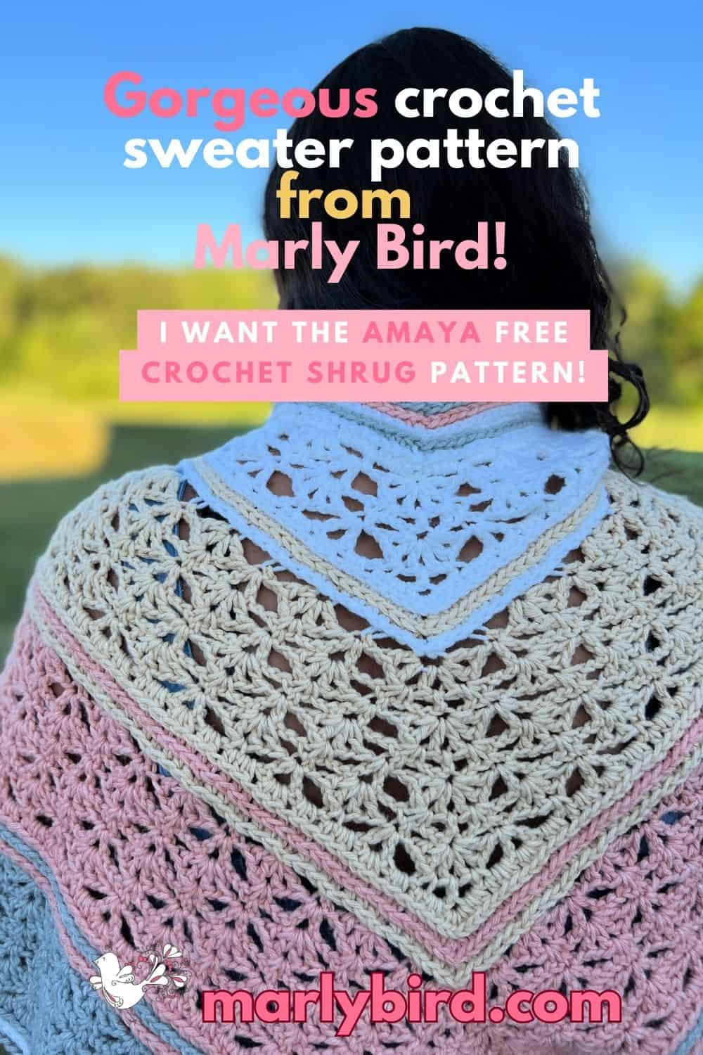 Amaya Crochet Shrug All Season Crochet Bolero- Free Pattern