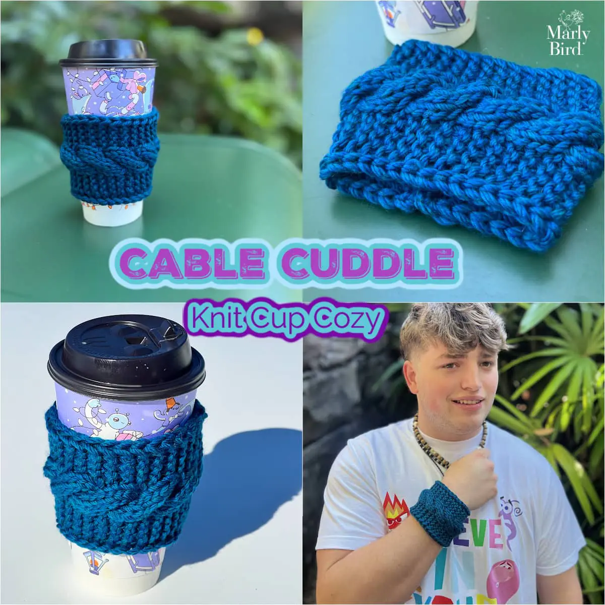 Free Knit Cup Cozy Pattern | Reusable Cable Coffee & Tea Sleeve