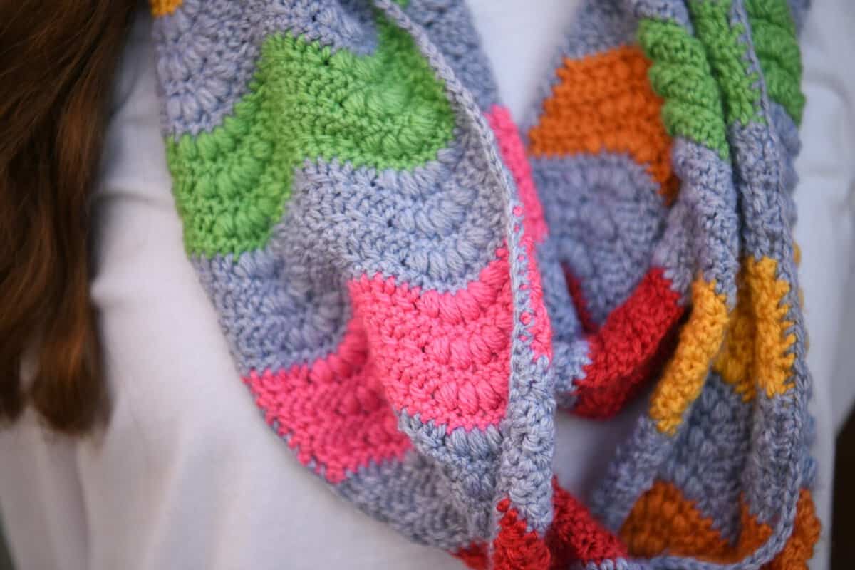 Easy Crochet Infinity Scarf Pattern Favorite Color Is Rainbow