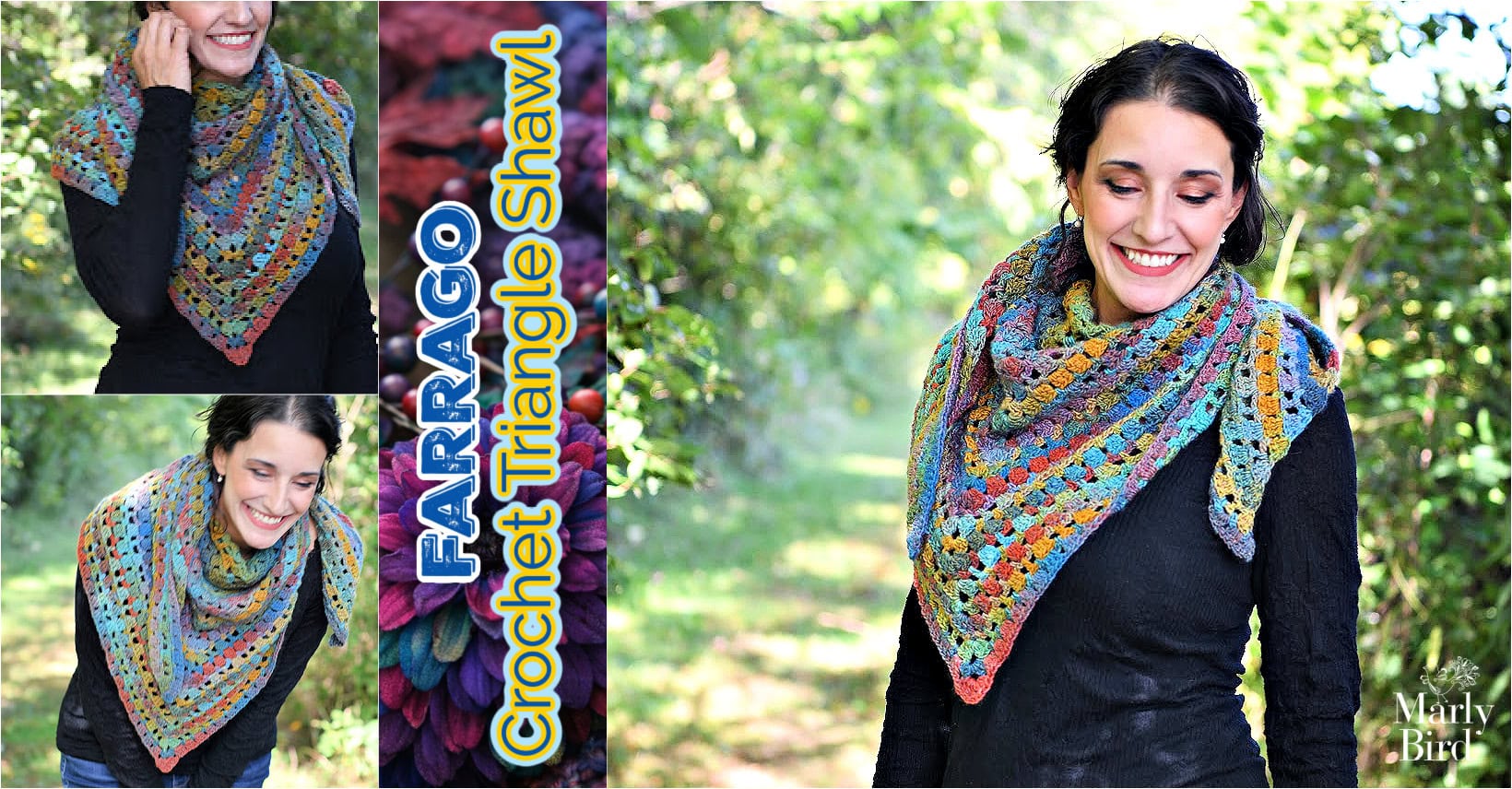 Free Crochet Shawl Pattern – Farrago Textured Triangle Shawl