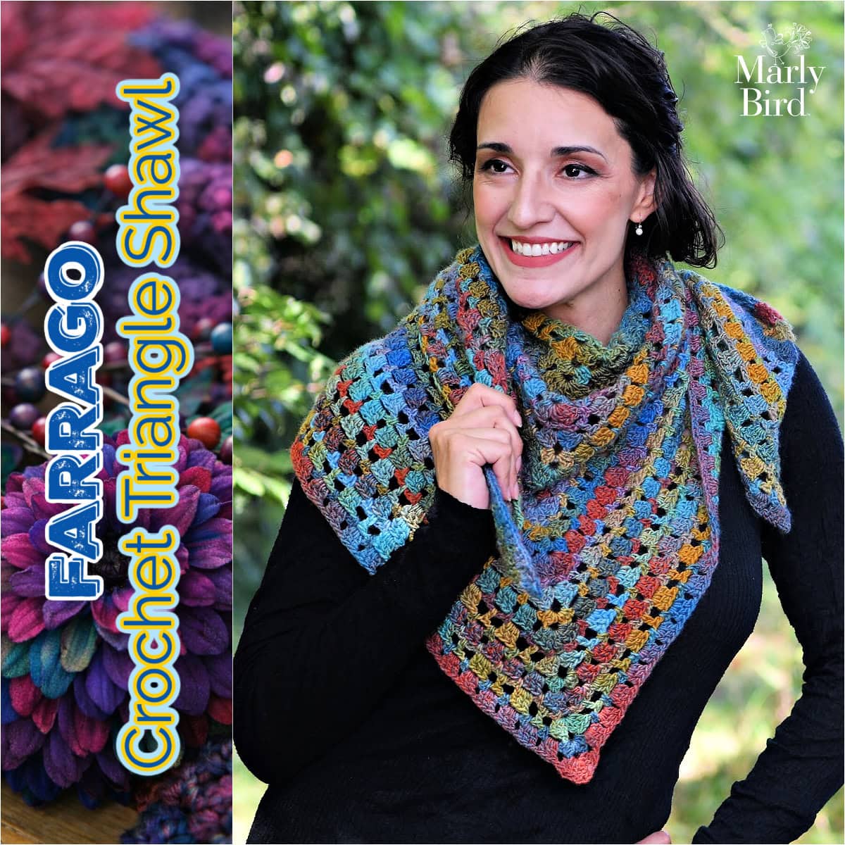 Free Crochet Shawl Pattern – Farrago Textured Triangle Shawl