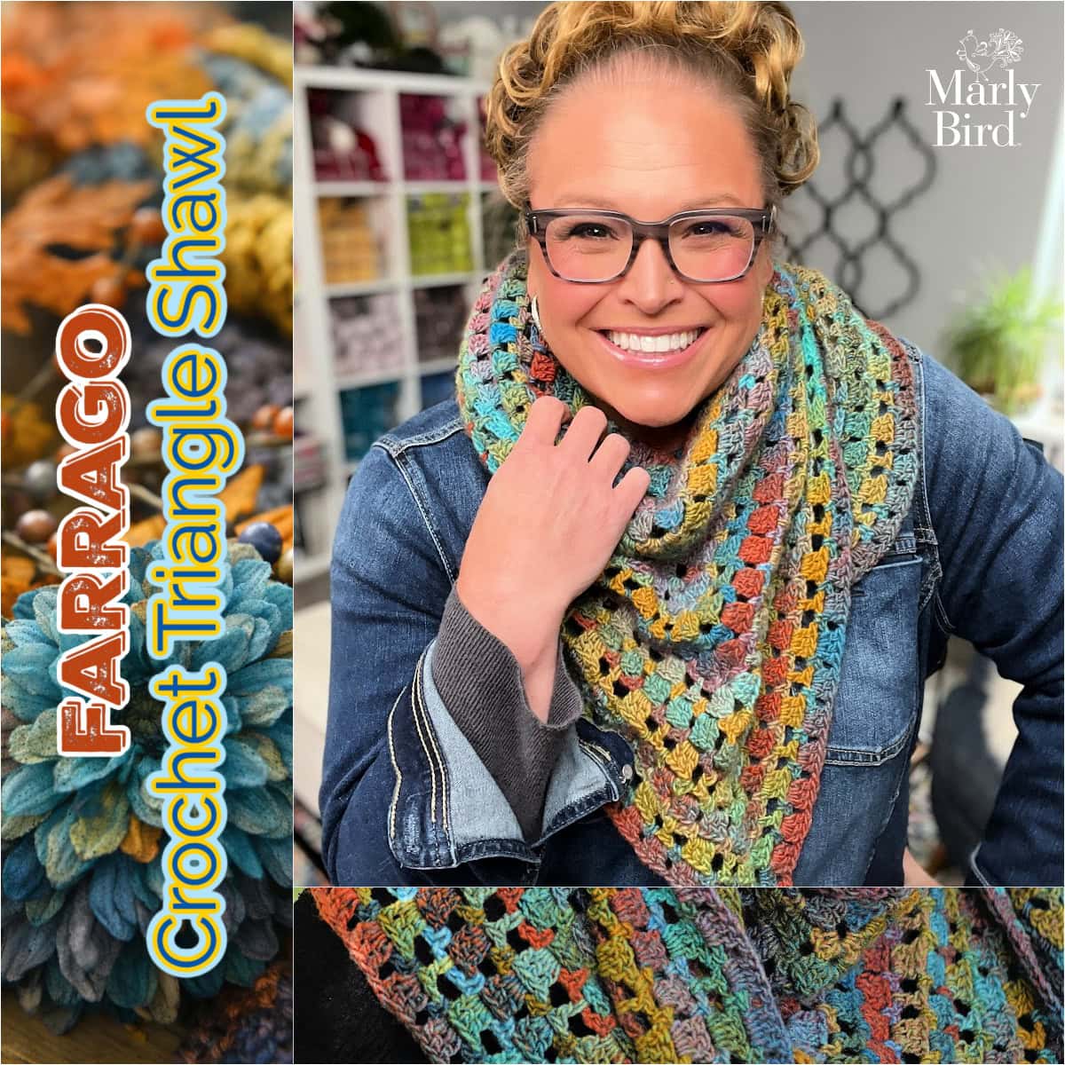 Free Crochet Shawl Pattern – Farrago Textured Triangle Shawl