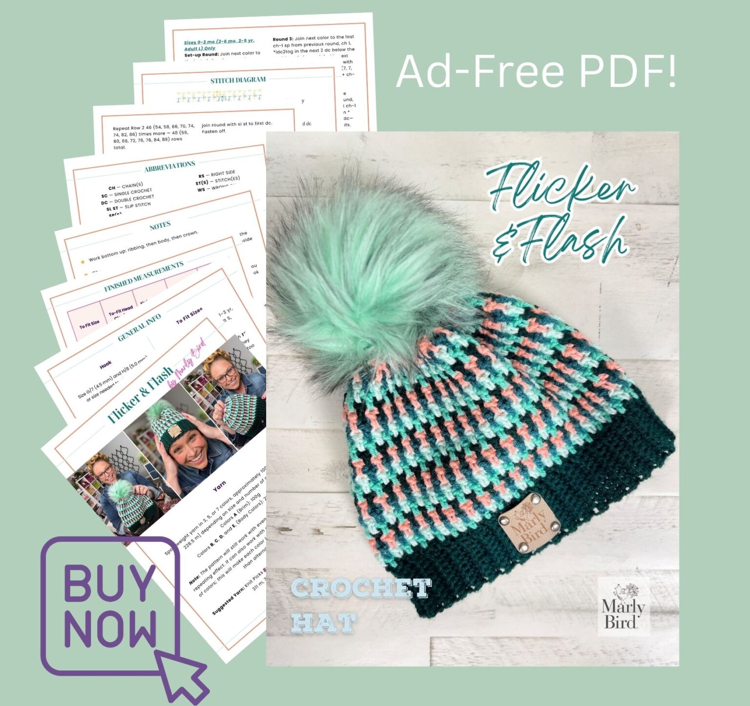 Flicker and Flash Crochet Hat – Free Crochet Pattern | Marly Bird