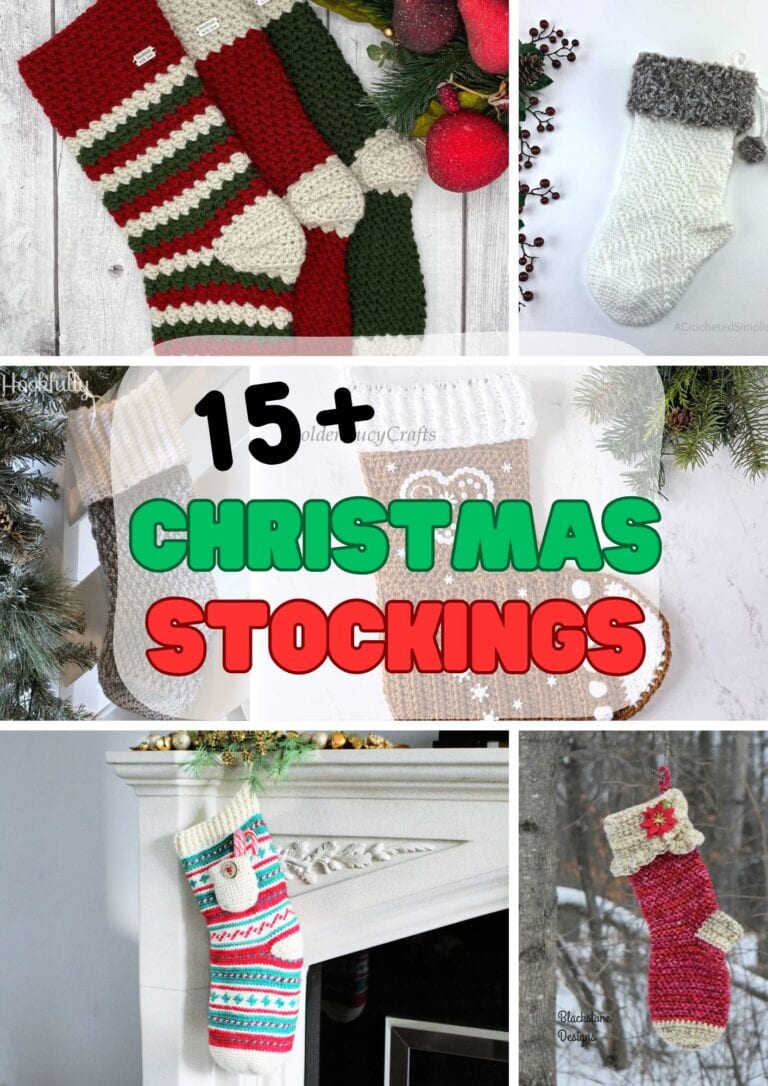 20+ Free Crochet & Knit Christmas Stocking Patterns to... | Marly Bird