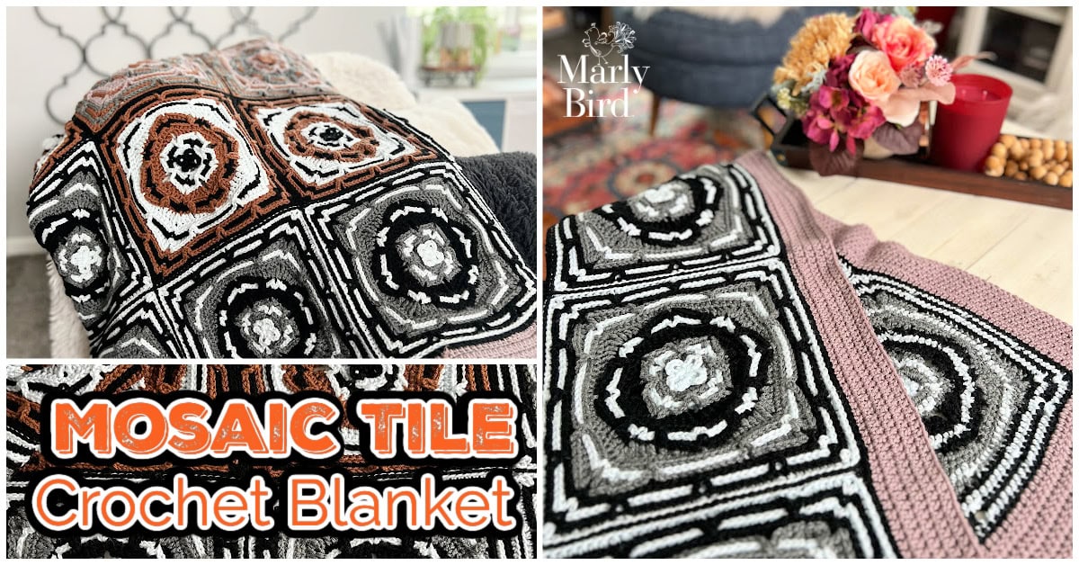 Mosaic Tile Crochet Blanket Pattern – Learn Mosaic Crochet with Bold Color
