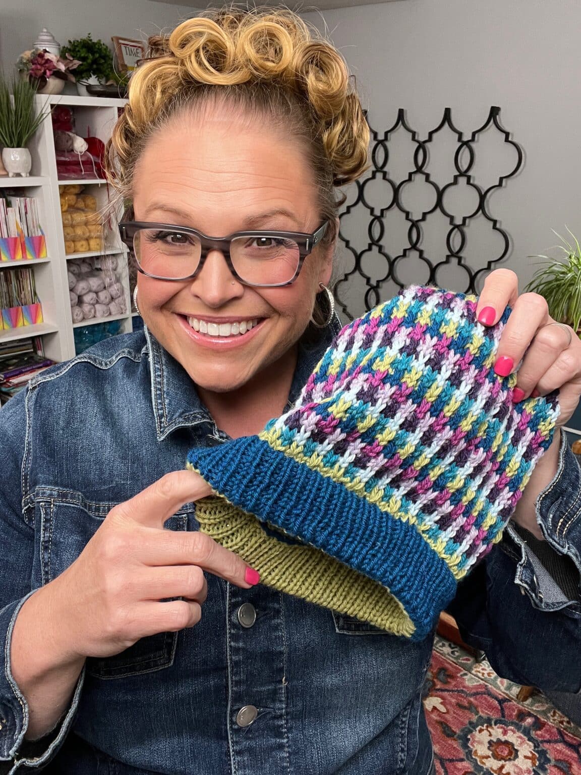 Pixel Pop Knit Hat – Free Mosaic Slip Stitch Knitting... | Marly Bird