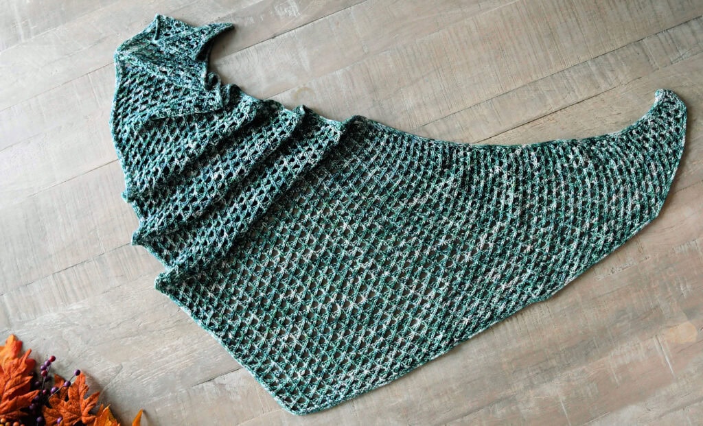 Free Boomerang Knit Shawl Pattern: Return To Me Cable & Lace Shawl