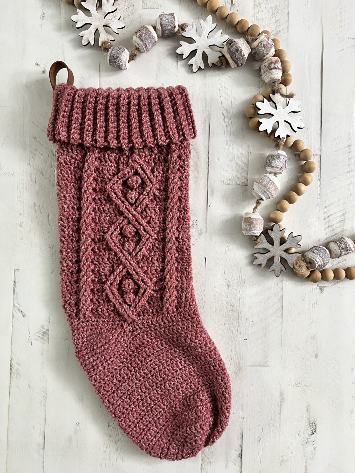 Free Crochet Christmas Stocking Pattern – Stockbridge Cabled Stocking