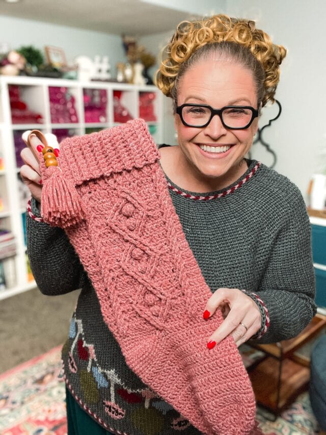 Free Crochet Christmas Stocking Pattern – Stockbridge Cabled Stocking
