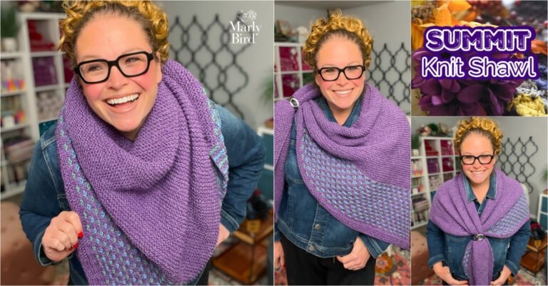 Free Knit Shawl Pattern – Easy Garter Stitch Summit Shawl