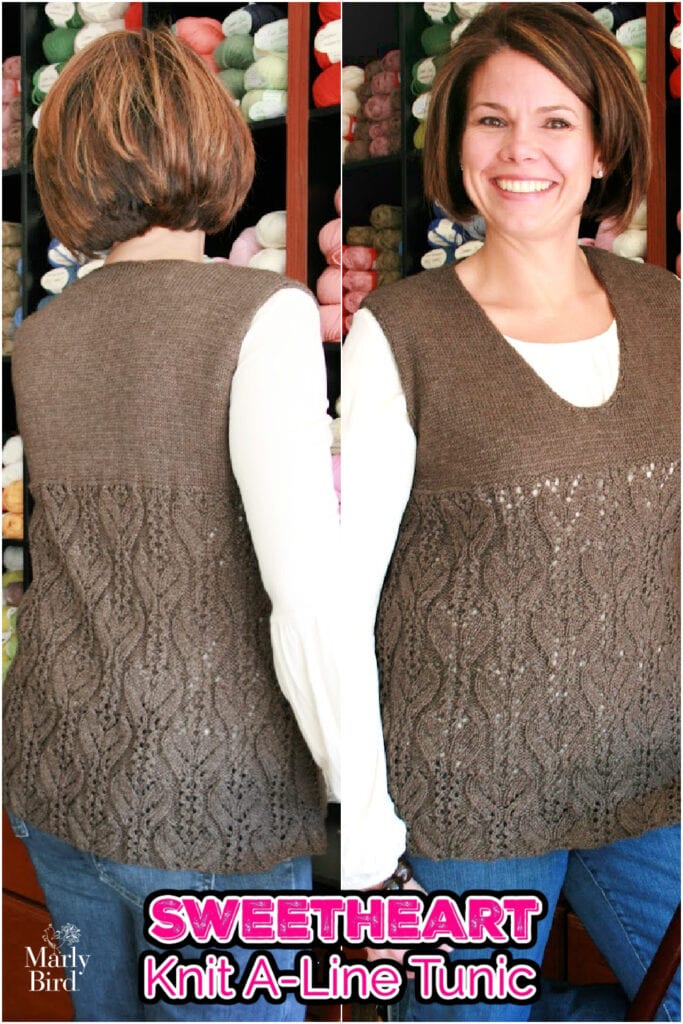 Free Knit Tunic Pattern with Lace – Sweetheart A-Line Tunic by Marly Bird
