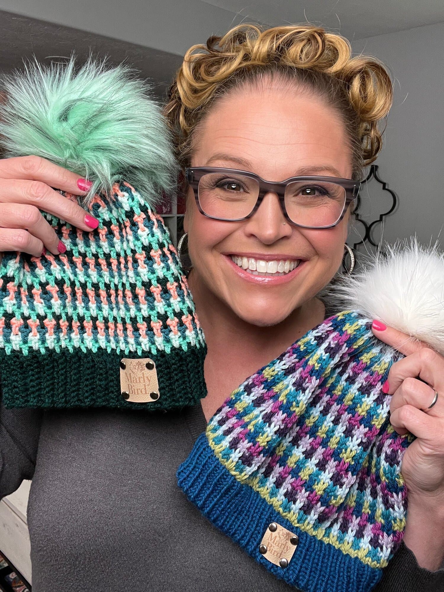 Pixel Pop Knit Hat – Free Mosaic Slip Stitch Knitting... | Marly Bird